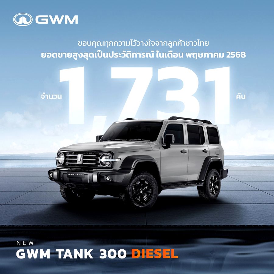 GWM ฉลองยอดขายสูงสุดในรอบ 4 ปี เติบโตสูงถึง 225% ในเดือนพฤษภาคม 2568 - Autoliketv